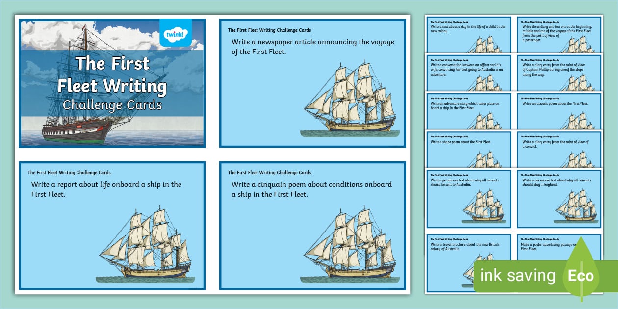 First Fleet Writing Challenge Cards - Twinkl