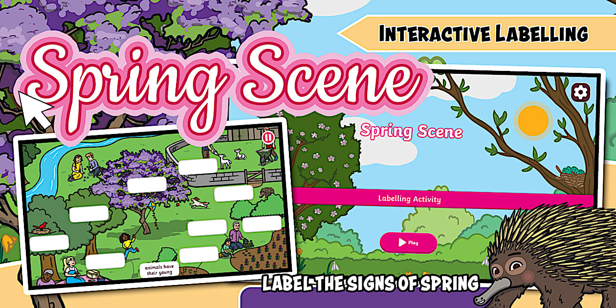 Spring Scene Interactive Labelling Activity