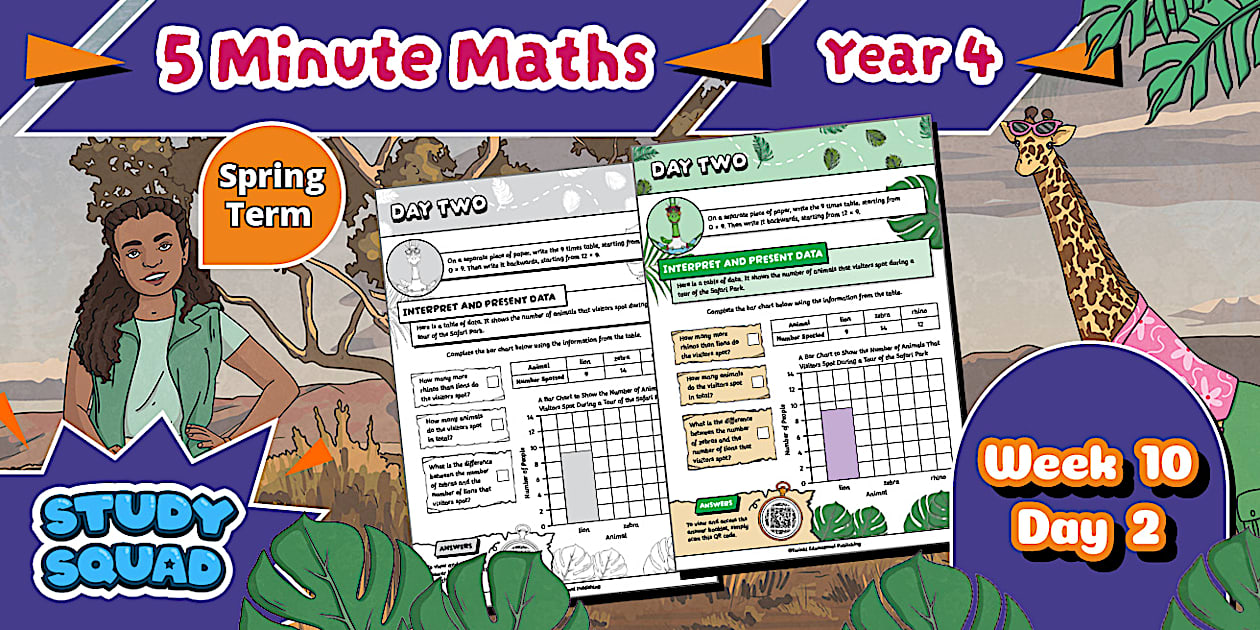 👉 * NEW * Study Squad 5 Minute Maths - Year 4 Spring - Week 10 Day 2