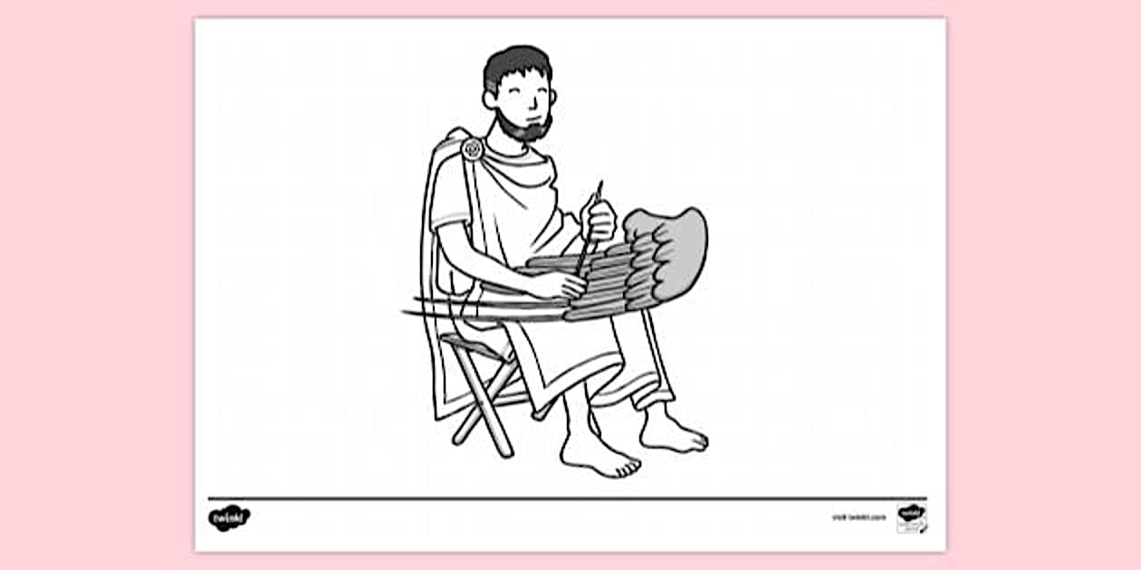 Daedalus Making Wings Colouring Sheet | Colouring Sheets