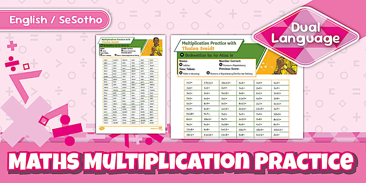 Multiplication Practice with Thalea Smidt-Sesotho/English