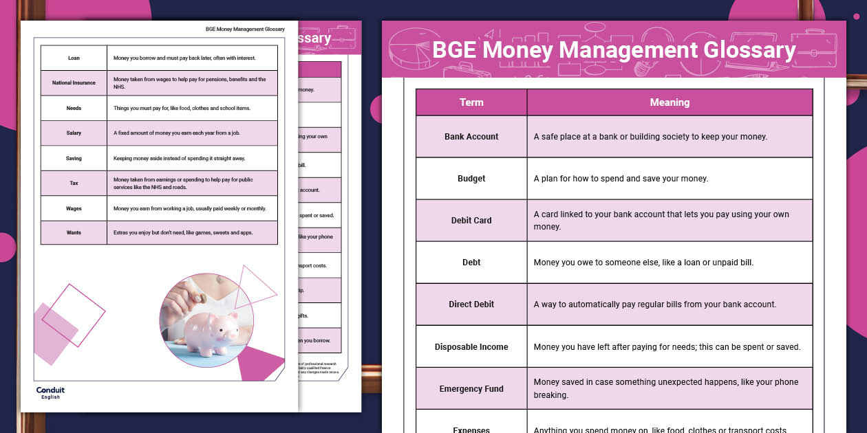 BGE Money Management Glossary