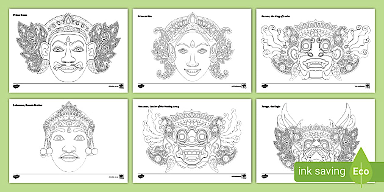 The Indonesian Ramayana Colouring Pages - Twinkl