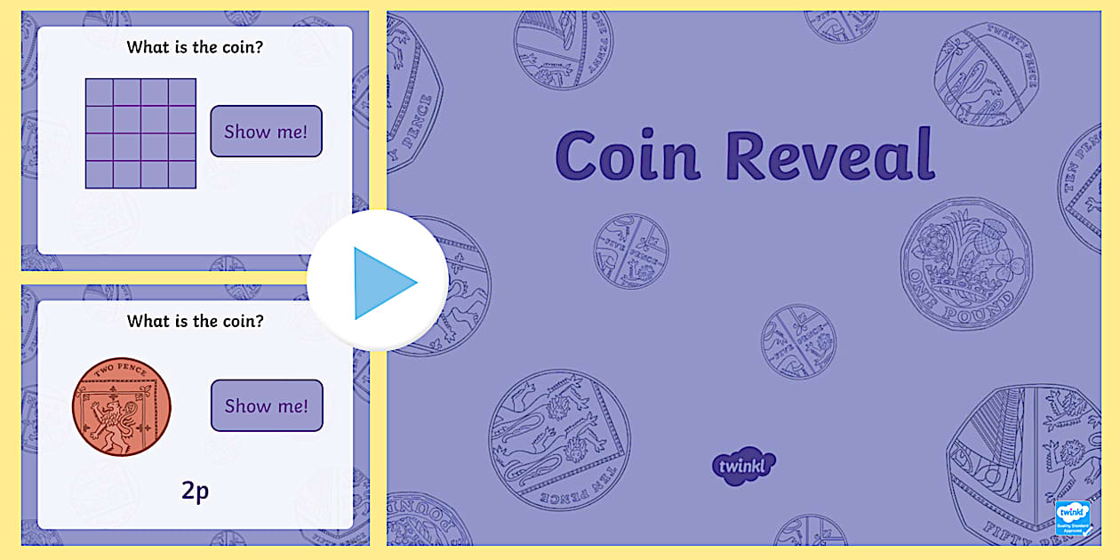 Coin Reveal PowerPoint - Interactive Coins (teacher made)