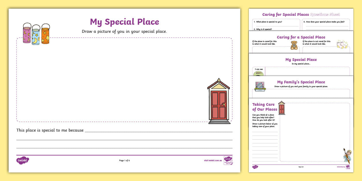 Caring for Special Places Assessment Sheets - Twinkl