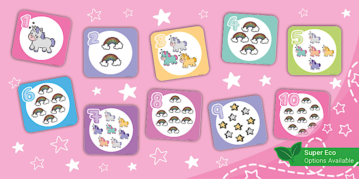 My First Counting Unicorns Flashcards (teacher made)