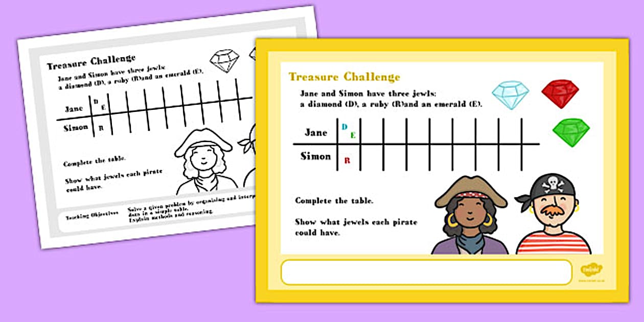 A4 Treasure Maths Challenge Poster (teacher made) - Twinkl