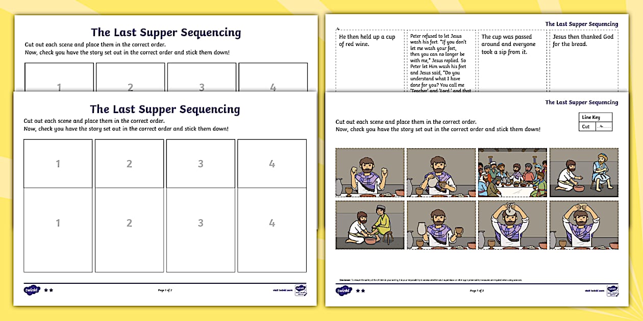 The Last Supper Differentiated Sequencing Activity Sheet