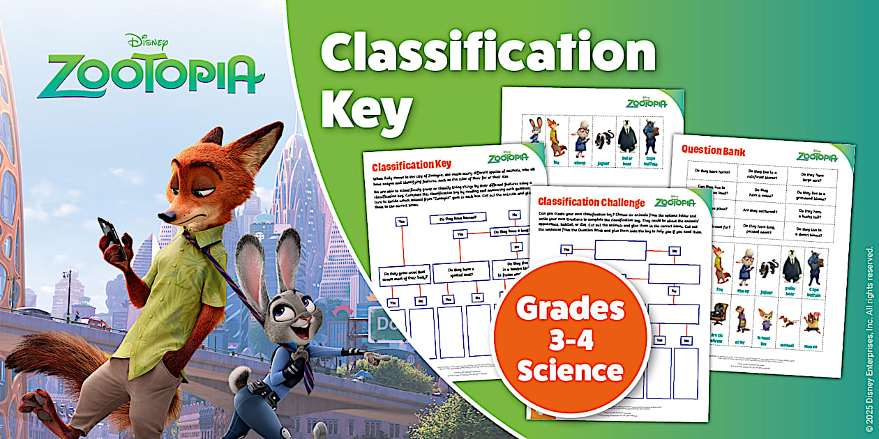 Zootopia: Animal Classification Key Cut and Paste Activity