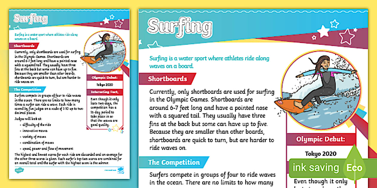 Surfing Fact Sheet (teacher made) - Twinkl
