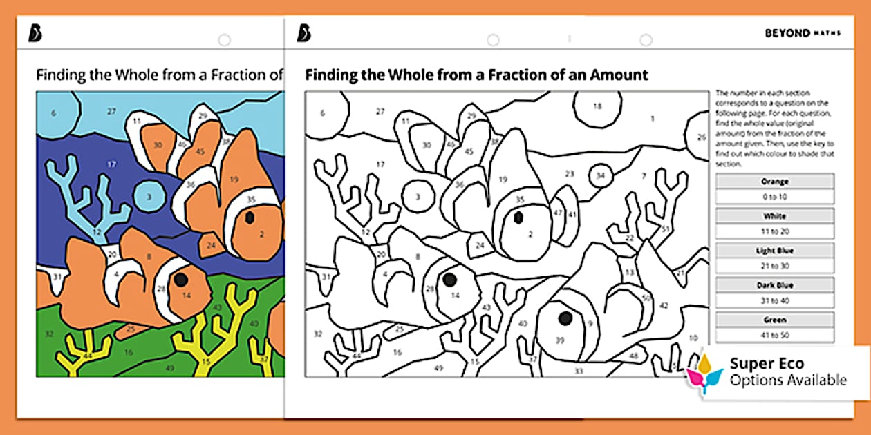 👉 Colour by Number: Finding the Whole from a Fraction of an Amount