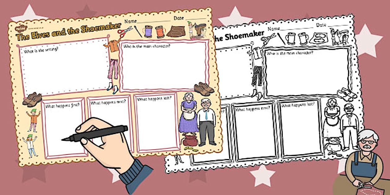 The Elves and the Shoemaker Book Review Writing Frame - writing