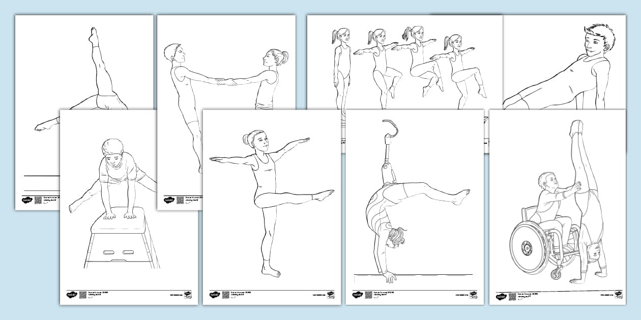 Gymnastics Colouring Pages - KS2 (teacher made) - Twinkl