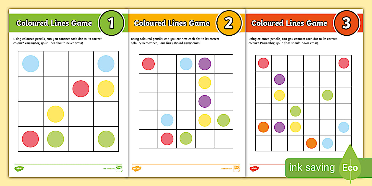 Coloured Lines Game (teacher made) - Twinkl