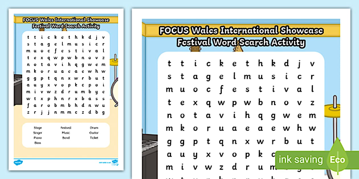 FOCUS Wales International Showcase Festival Word Search