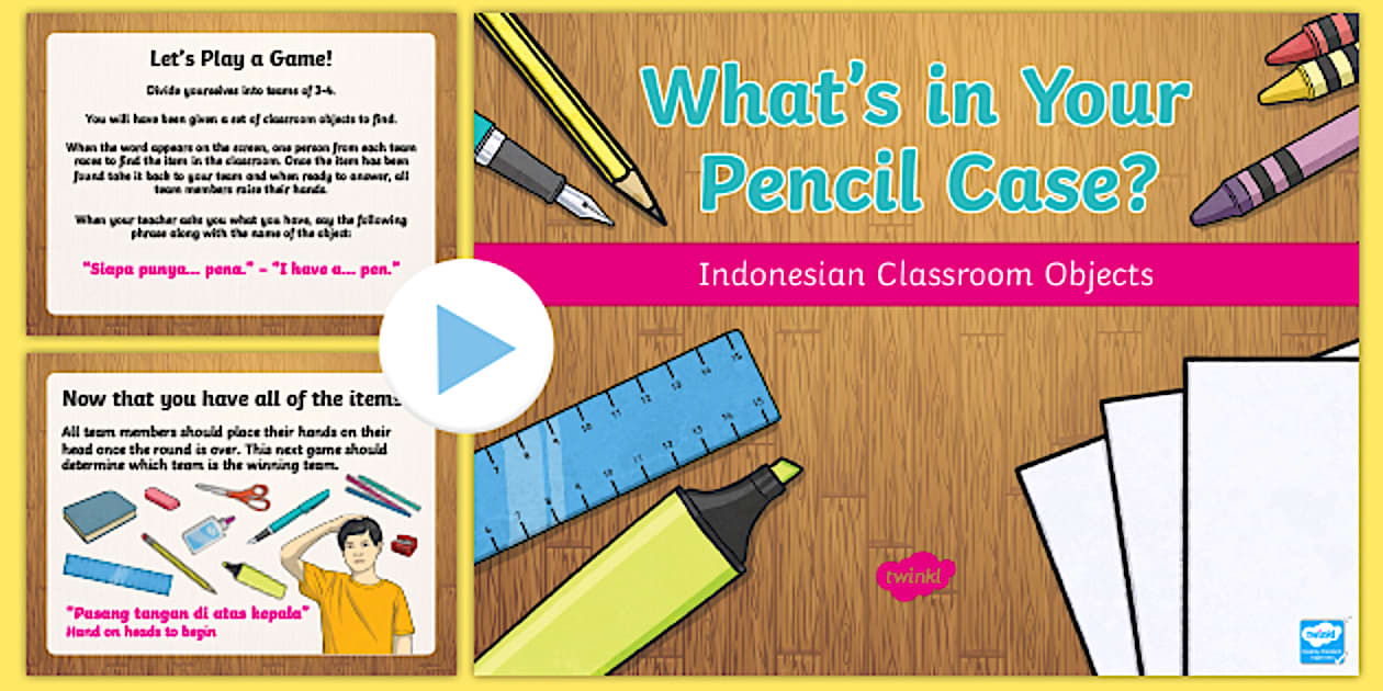 Classroom Objects Whole Class Game Indonesian - Twinkl