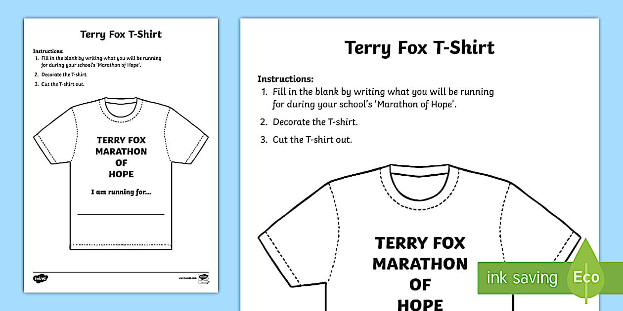 Terry Fox T-Shirt Craft (Hecho por educadores) - Twinkl