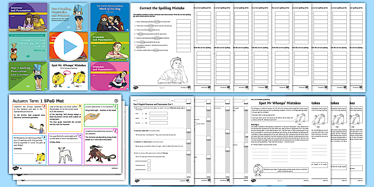 Year 5 English: SPaG Test Bumper Revision Pack - Twinkl