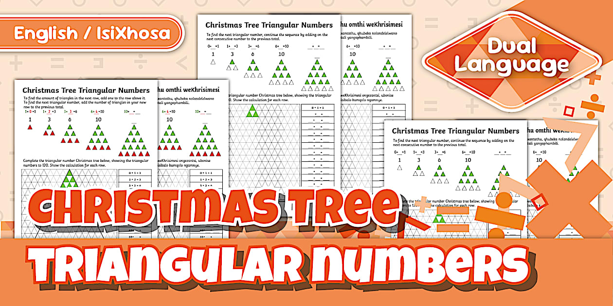 Grade 4 Maths Term 4 - Christmas Tree Triangular Numbers Differentiated ...