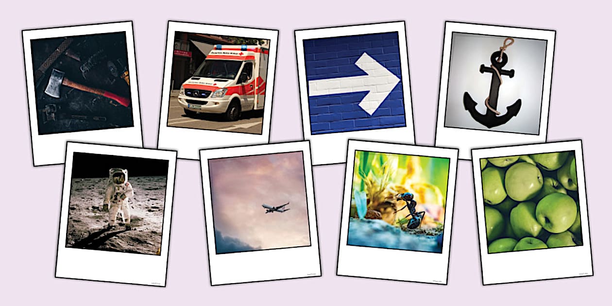 Initial 'A' Sound Instant Photo Style Display Images