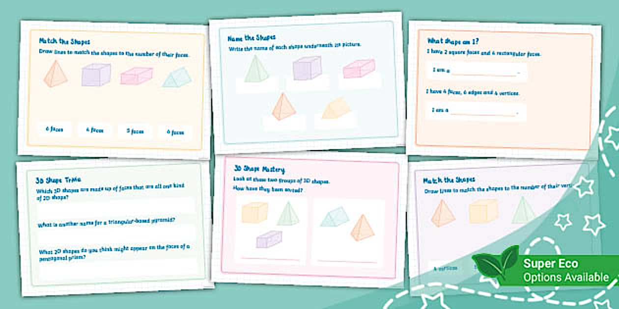 👉 3D Shape Challenge Cards (Ages 6 - 7)