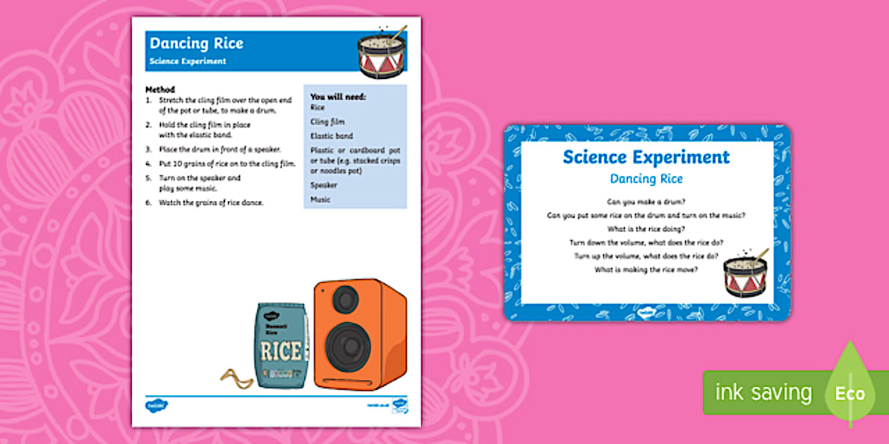 EYLF Dancing Rice Science Experiment Pack (teacher made)