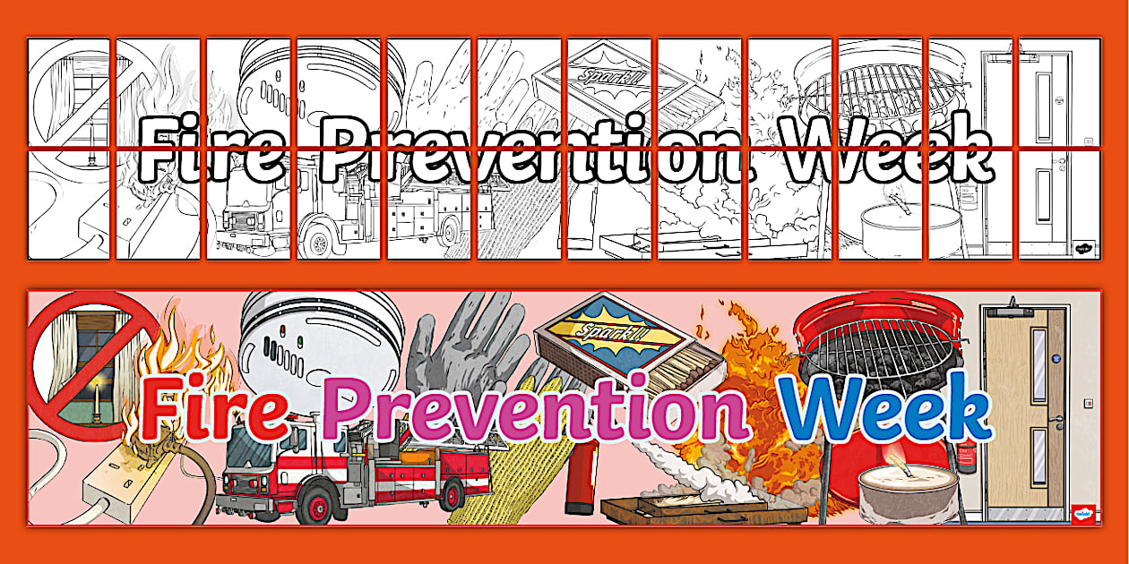 Collaborative Art Fire Prevention Week Banner | Twinkl USA