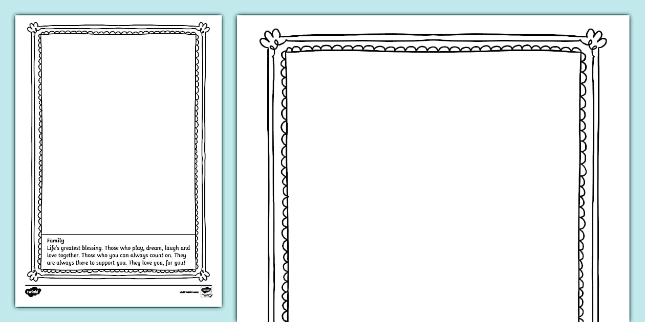 My Family Framed Drawing Activity