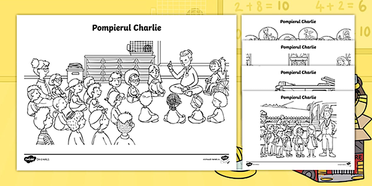 Pompierul Charlie - Pagini de colorat (teacher made)