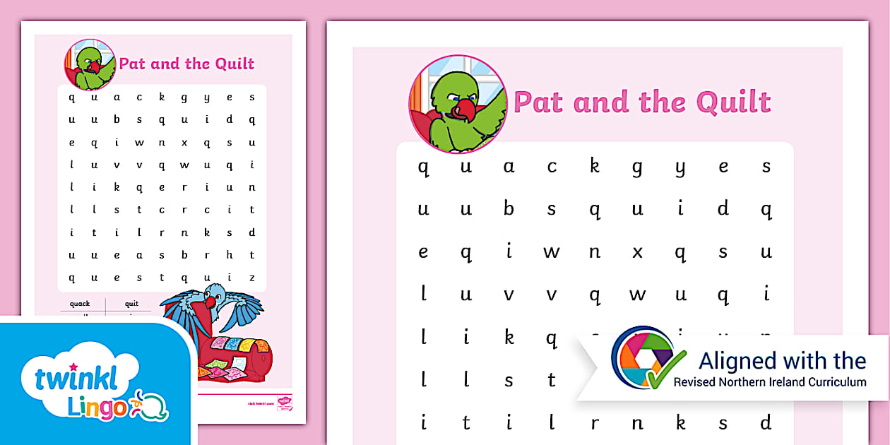 Pat and the Quilt Word Search (Teacher-Made) - Twinkl