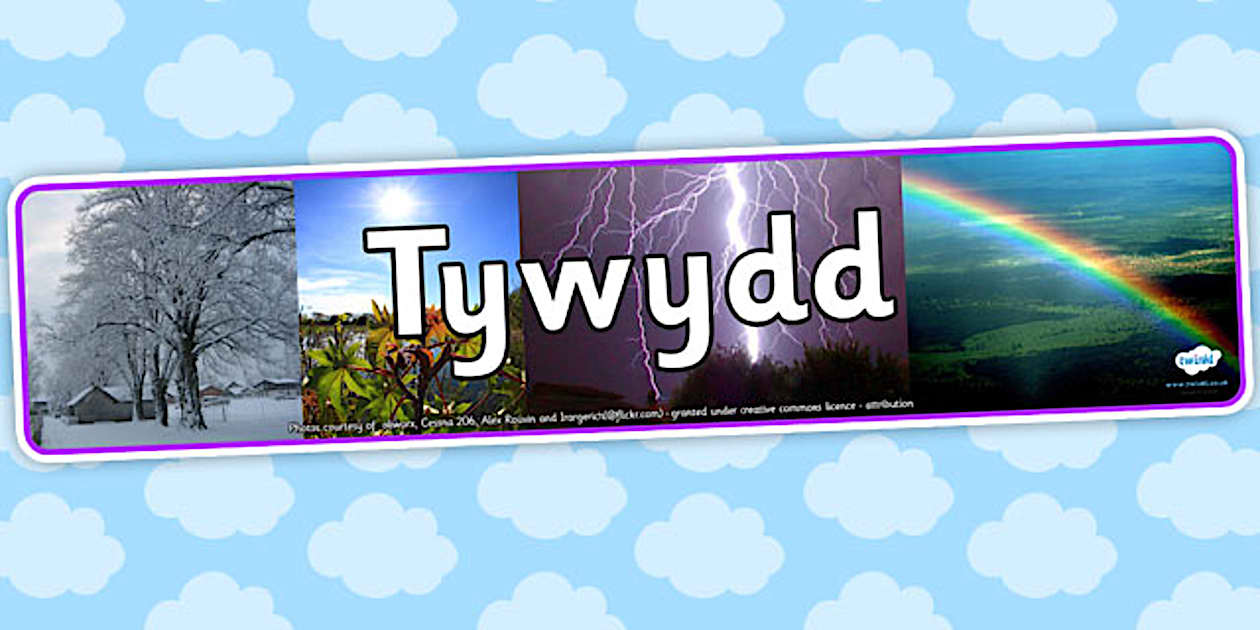 Weather Photo Display Banner Welsh Translation - Twinkl