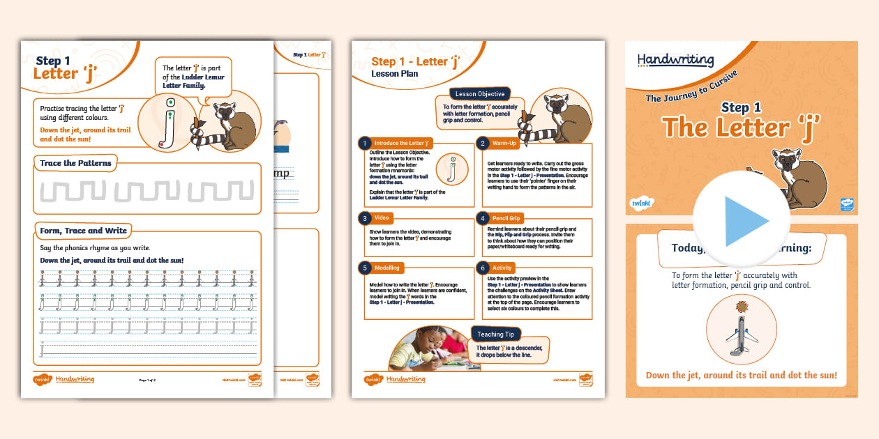 Twinkl Handwriting Scheme: Step 1 Letter 'j' Pack