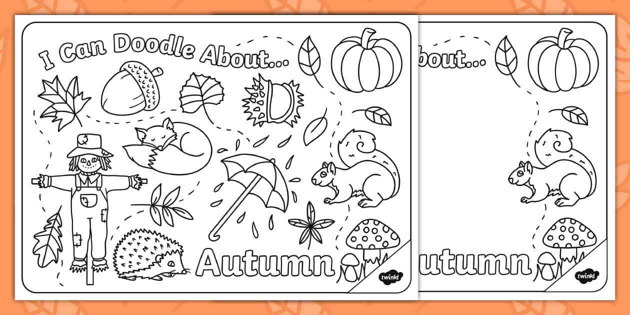 I Can Doodle About Autumn Colouring Pages (teacher made)