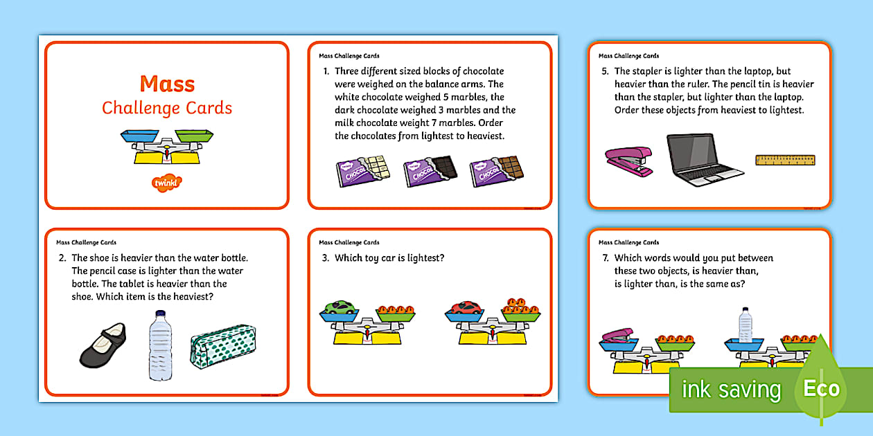 Year 2 Mass Challenge Cards (teacher made) - Twinkl