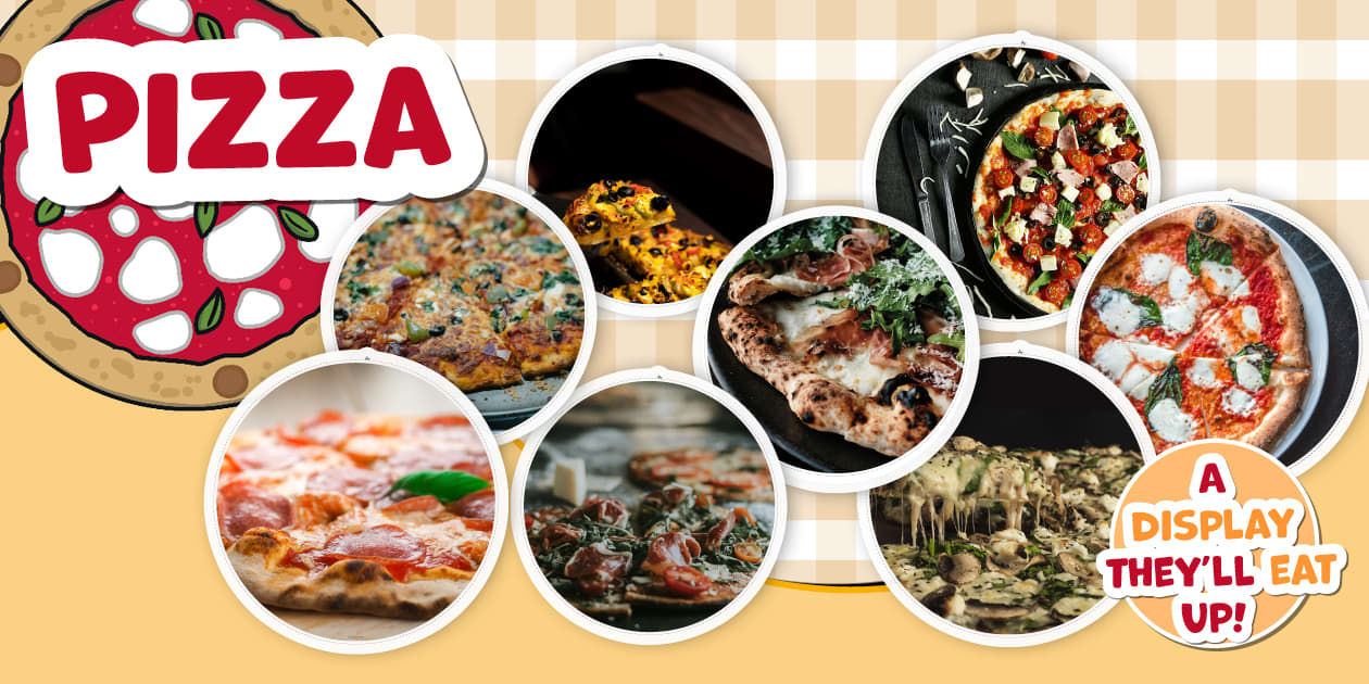 Pizza Circle Display Photo Cut-Outs