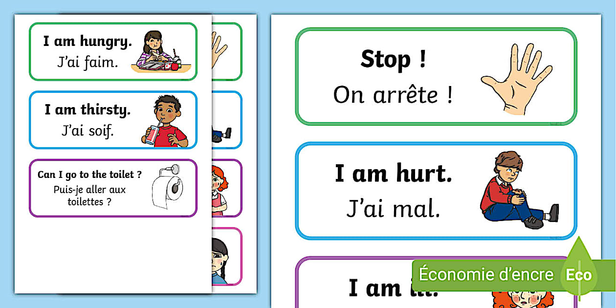 Vocabulaire d'urgence - français/anglais (teacher made)