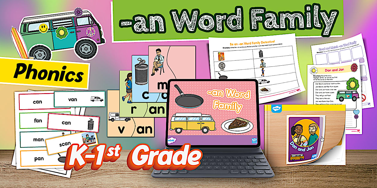 -an Word Family Resource Pack for K-1st Grade (teacher made)
