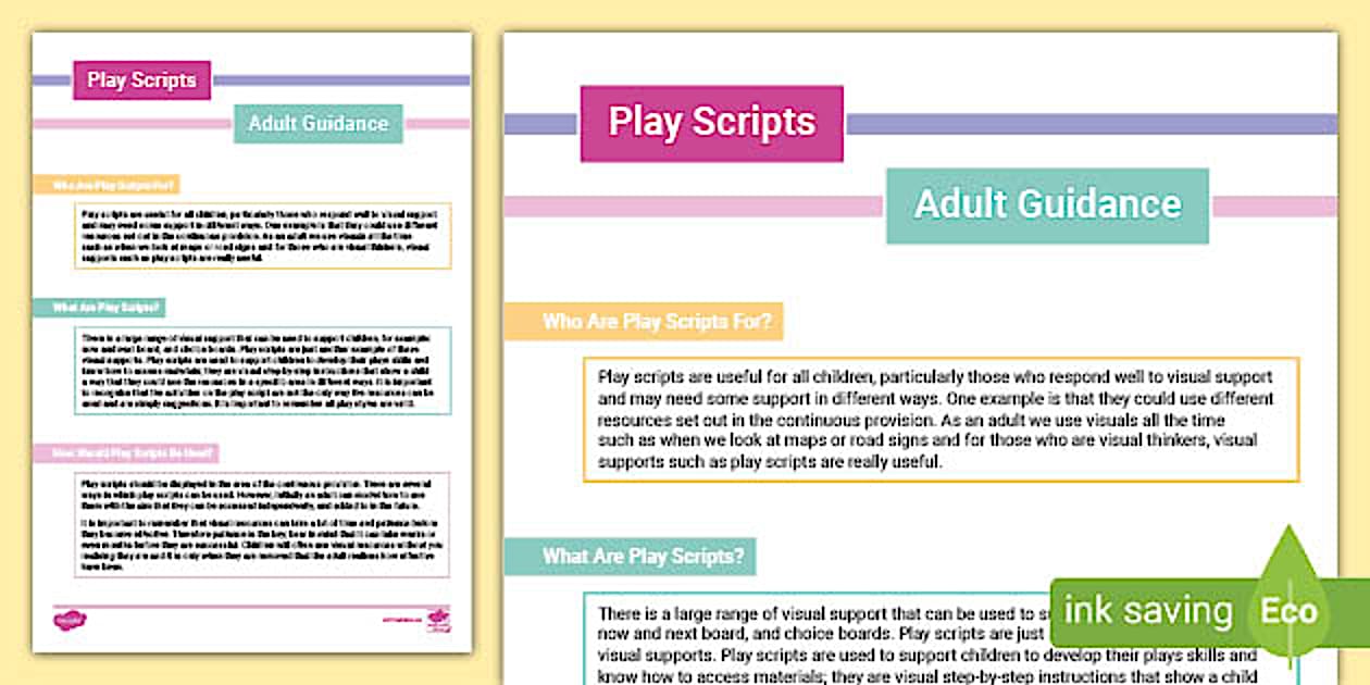 Play Scripts Adult Guidance (teacher made) - Twinkl