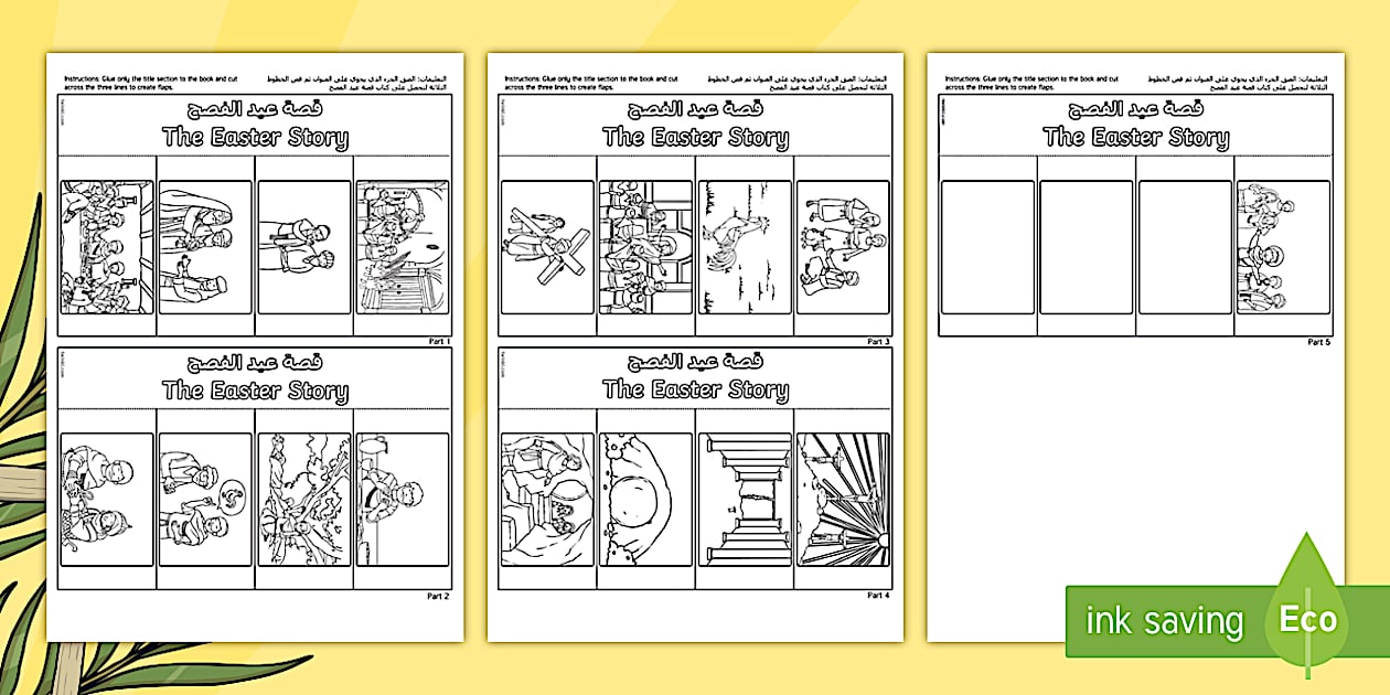 Easter Story-Writing Flap Book Arabic/English - EAL Easter Story ...