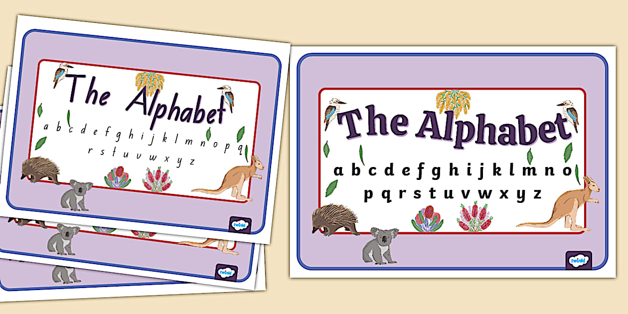 Flora and Fauna Themed Alphabet Letters Display Poster