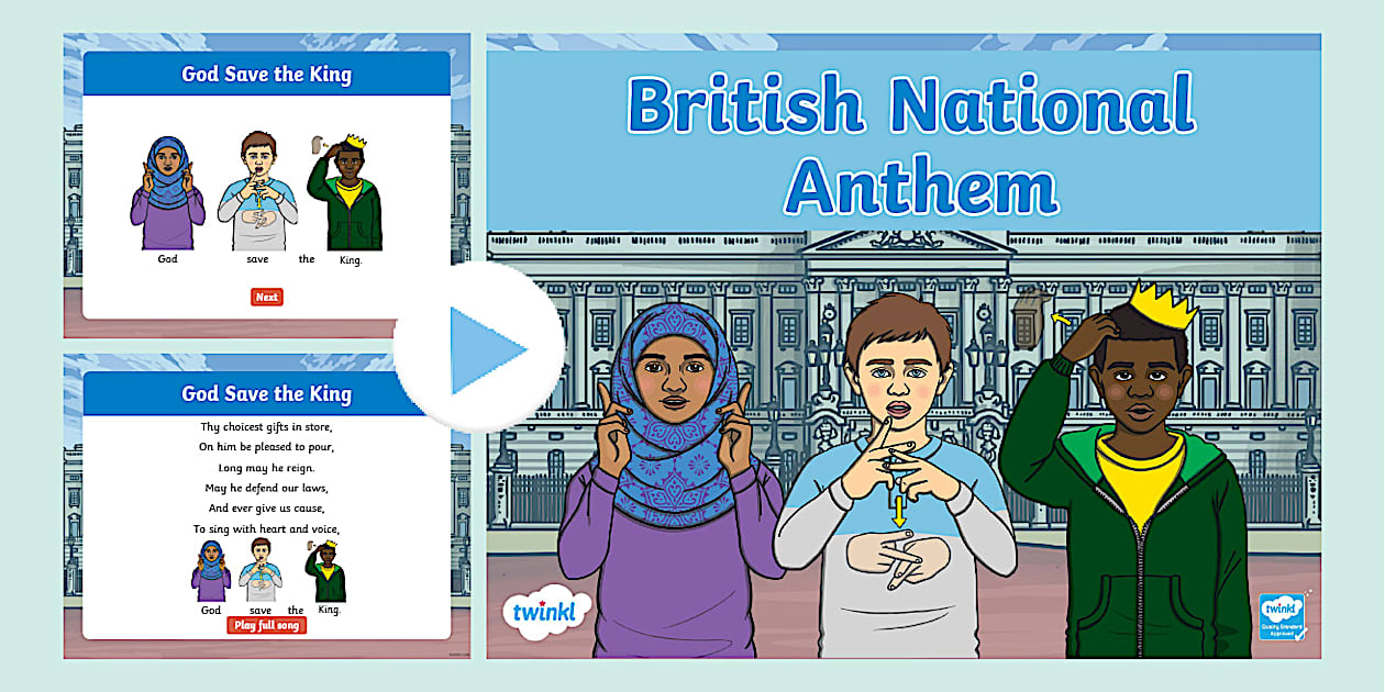 British National Anthem PowerPoint BSL Signed Song - Twinkl