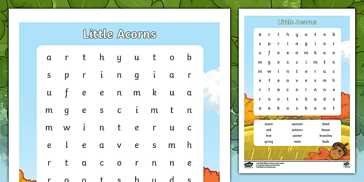 Little Acorns Word Search (teacher made) - Twinkl