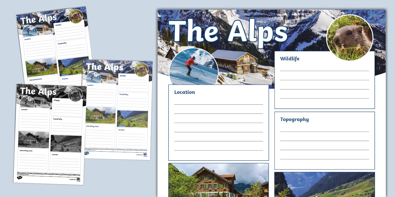 The Alps Fact File Template (teacher made) - Twinkl