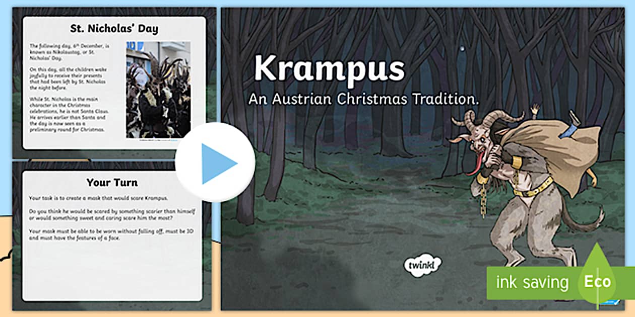 Krampus Information and STEM PowerPoint - Twinkl