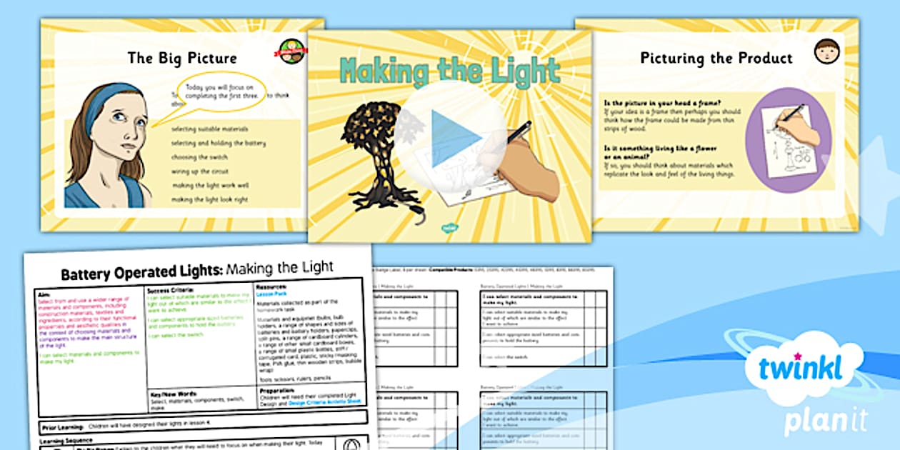 DT: Battery Operated Lights Unit: Making the Light LKS2 Lesson Pack 5