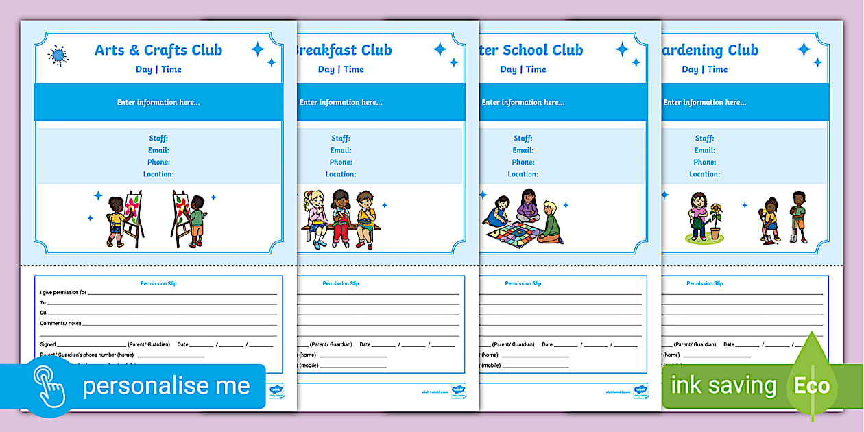 KS1 After School Club Information Posters - Twinkl