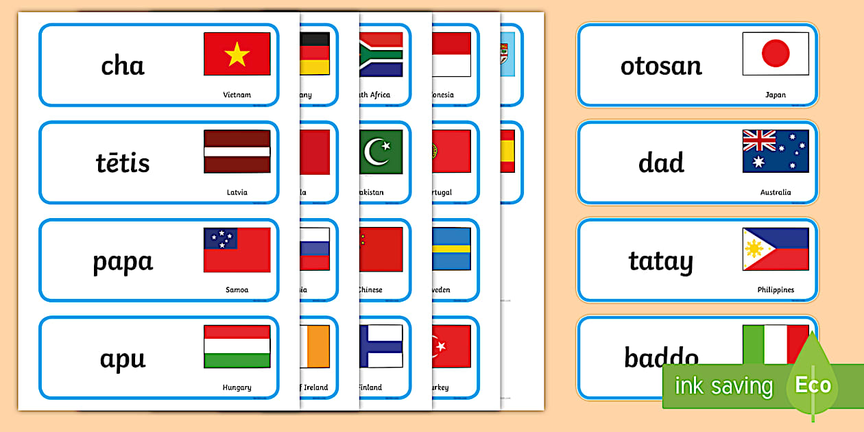 Say "Dad" in Other Languages Word Cards | Twinkl