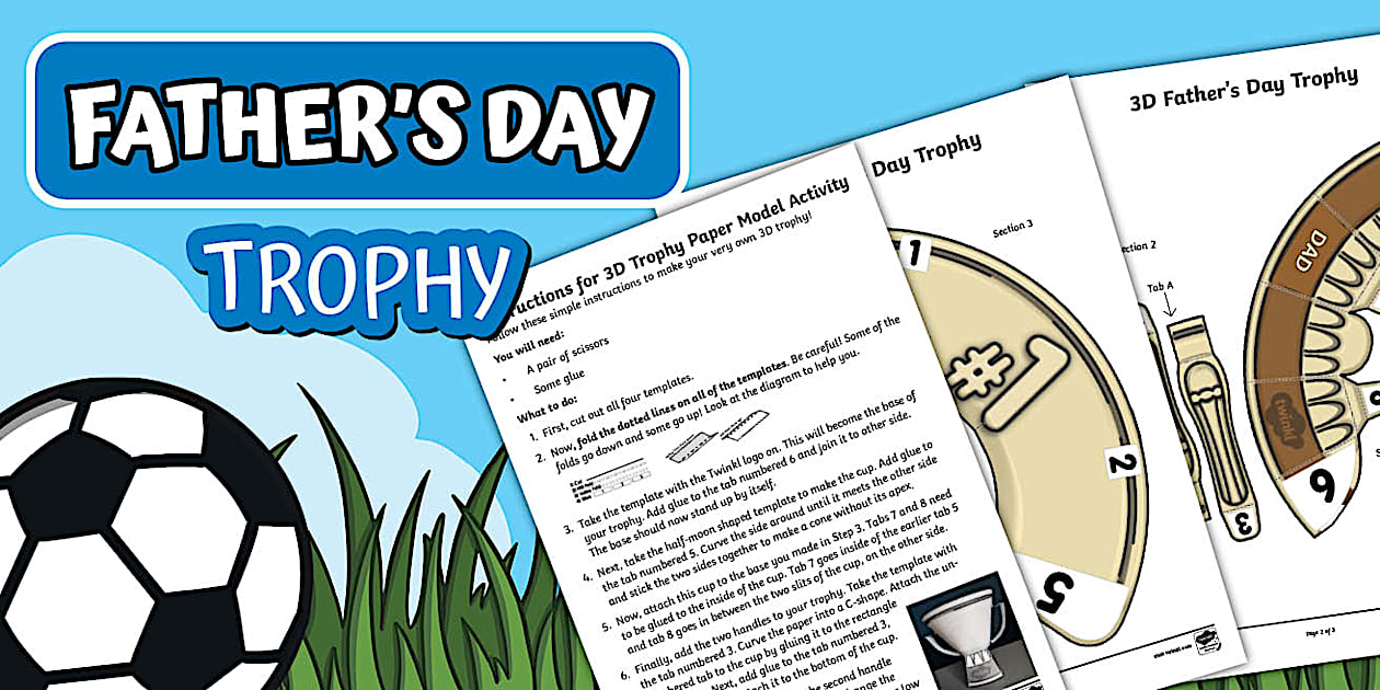 3D Trophy Template | Father’s Day Art and Craft | Twinkl
