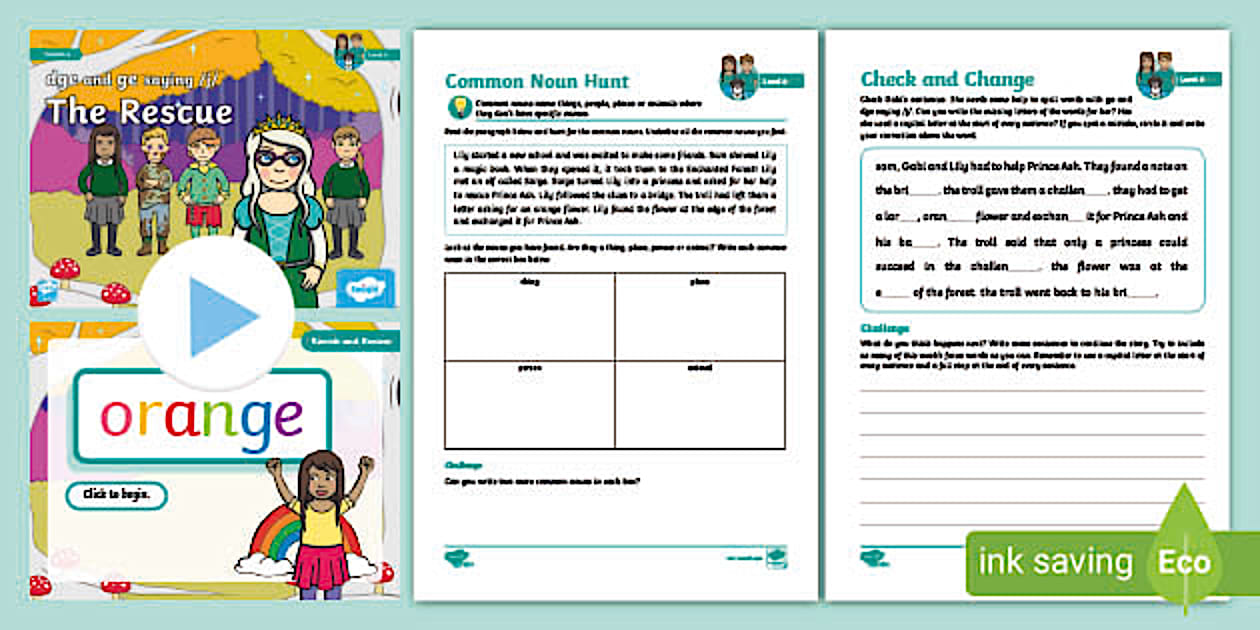 Black and White ‘dge' and ‘ge’ saying /j/ Lesson Pack - Level 6 Week 2 ...