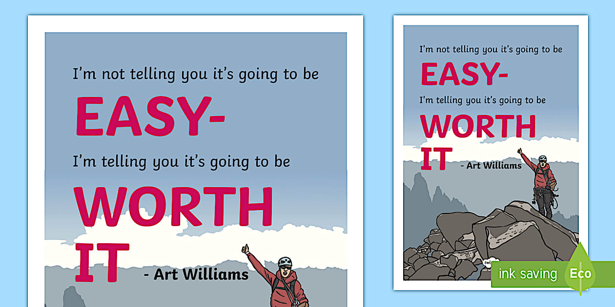 Editable Im Not Telling You Its Going To Be Easy Motivational Poster